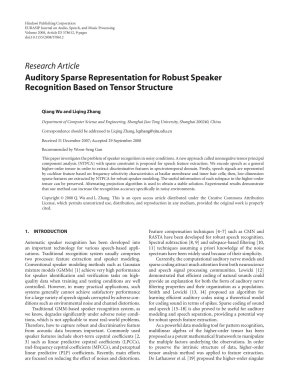Báo cáo hóa học: " Research Article Auditory Sparse Representation for Robust Speaker Recognition