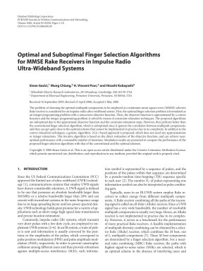 Báo cáo hóa học: " Optimal and Suboptimal Finger Selection Algorithms for MMSE Rake Receivers in ...