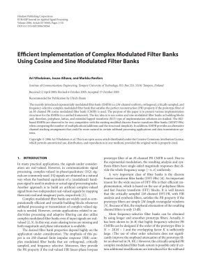 Báo cáo hóa học: " Efﬁcient Implementation of Complex Modulated Filter Banks Using Cosine and