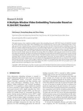 Báo cáo hóa học: " Research Article A Multiple-Window Video Embedding ...