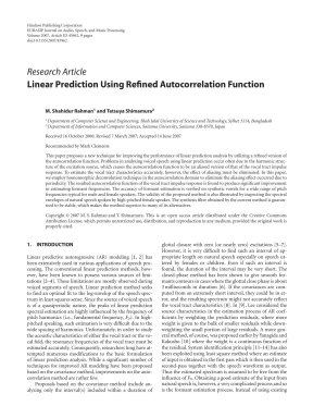 Báo cáo hóa học: " Research Article Linear Prediction Using Reﬁned ...