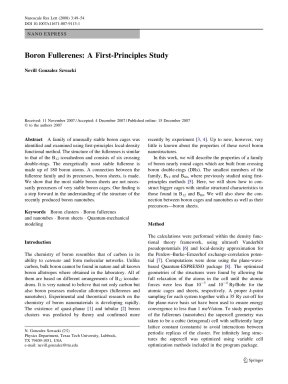 Báo cáo hóa học: " Boron Fullerenes: A First-Principles Study Nevill Gonzalez Szwacki" potx