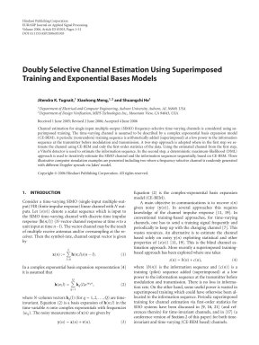 Báo cáo hóa học: " Doubly Selective Channel Estimation Using Superimposed Training and Exponential