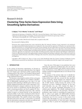 Báo cáo hóa học: " Research Article Clustering Time-Series Gene Expression Data Using Smoothing