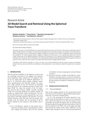 Báo cáo hóa học: " Research Article 3D Model Search and Retrieval Using the Spherical Trace ...
