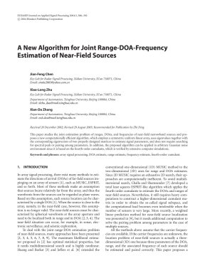 Báo cáo hóa học: " A New Algorithm for Joint Range-DOA-Frequency Estimation of Near-Field Sources"