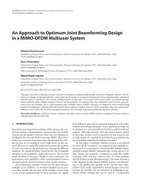 Báo cáo hóa học: " An Approach to Optimum Joint Beamforming Design in a MIMO-OFDM Multiuser ...