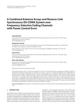 Báo cáo hóa học: "A Combined Antenna Arrays and Reverse-Link Synchronous DS-CDMA System over ...
