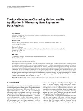 Báo cáo hóa học: " The Local Maximum Clustering Method and Its Application in Microarray Gene ...