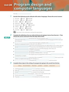 Unit 24: Program design and computer languages pot