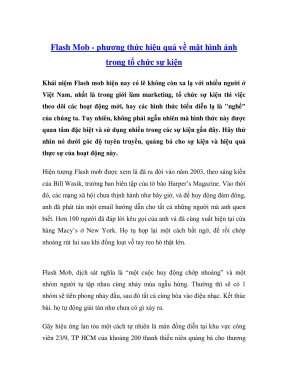 Flash Mob - phương thức hiệu quả về mặt hình ảnh trong tổ chức sự kiện ppt - Tài liệu text