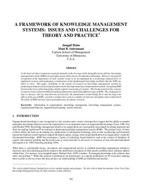 A framework of knowledge management systems issues and challenges for ...