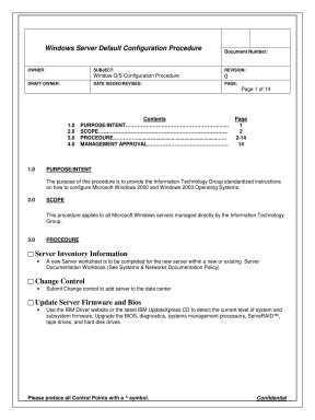 Windows Server Checklist
