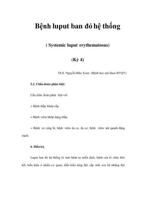 Bệnh luput ban đỏ hệ thống ( Systemic luput erythematosus) (Kỳ 4) pot