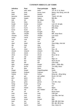 common irregular verbs