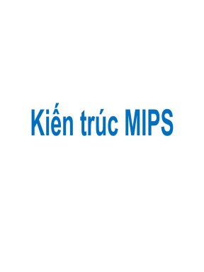 Kiến trúc MIPS ppt