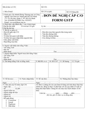 Đơn đề nghị cấp C/O Form GSTP pdf