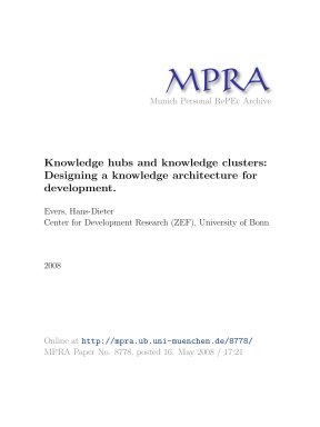 Knowledge hubs and knowledge clusters: Designing a knowledge ...