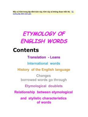 ETYMOLOGY OF ENGLISH WORDS
