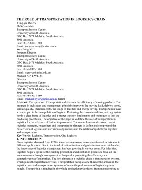 THE ROLE OF TRANSPORTATION IN LOGISTICS CHAIN docx