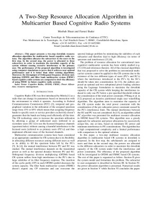 a two-step resource allocation algorithm in multicarrier based cognitive radio systems