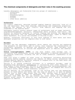 The chemical components of detergents and their roles in the washing ...