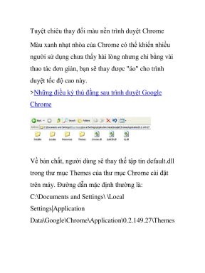Tuyệt chiêu thay đổi màu nền trình duyệt Chrome docx