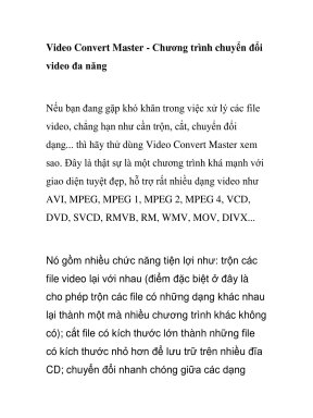 Video Convert Master - Chương trình chuyển đổi video đa năng doc