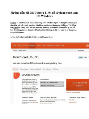 Hướng dẫn cài đặt Ubuntu 11.04 để sử dụng song song với Windows ppsx