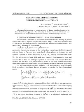 Báo cáo nghiên cứu khoa học: "Tán xạ raman cưỡng bức trong gần đúng ba ...