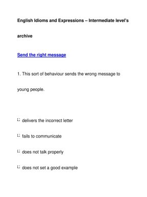 English Idioms and Expressions – Intermediate level''''sarchiveSend the ...