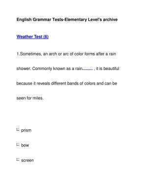English Grammar Tests-Elementary Level''''s archiveWeather Test (6) ppt