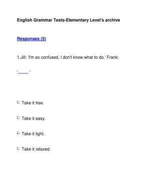 English Grammar Tests-Elementary Level''''s archiveResponses (5) pptx