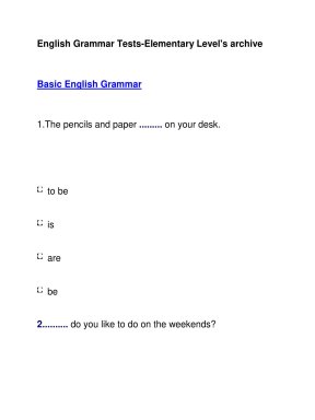 English Grammar Tests-Elementary Level''''s archiveBasic English ...