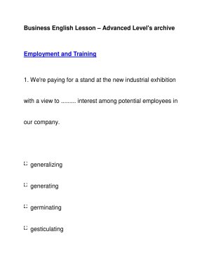 Business English Lesson – Advanced Level''''s archiveEmployment and ...