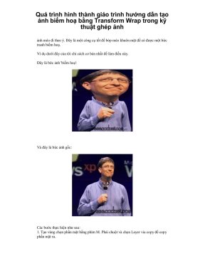 Quá trình hình thành giáo trình hướng dẫn tạo ảnh biếm hoạ bằng ...