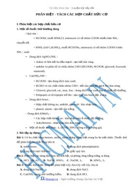 PHÂN BIỆT - TÁCH CÁC HỢP CHẤT HỮU CƠ pdf