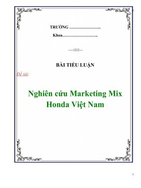 Tiểu luận: Nghiên cứu Marketing Mix Honda Việt Nam doc