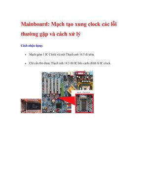 Mainboard: Mạch tạo xung clock các lỗi thường gặp và cách xử lý potx