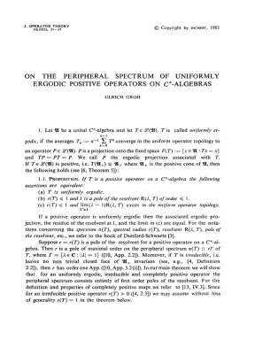 Báo cáo toán học: "On the peripheral spectrum of uniformly ergodic positive operators on C*-algebras