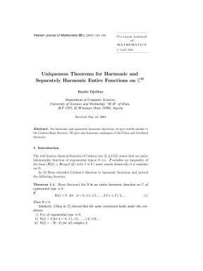 Báo cáo toán học: "Uniqueness Theorems for Harmonic and Separately Harmonic Entire Functions on