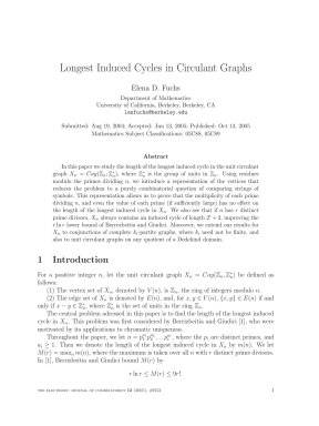 Báo cáo toán học: "Longest Induced Cycles in Circulant Graphs" pps
