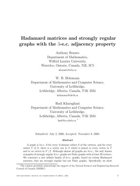 Báo cáo toán học: " Hadamard matrices and strongly regular graphs with the 3-e.c. adjacency ...