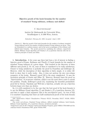 Báo cáo toán học: " Bijective proofs of the hook formulas for the ...