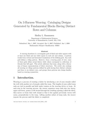 Báo cáo toán học: "On 3-Harness Weaving: Cataloging Designs Generated by Fundamental Blocks ...