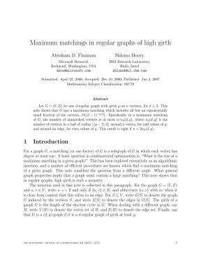 Báo cáo toán học: "Maximum matchings in regular graphs of high girth" ppt
