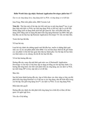 Hello World (bản cập nhật): Rational Application Developer phiên bản V7 ...