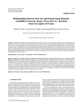 Báo cáo lâm nghiệp: "Relationships between stem size and branch basal ...