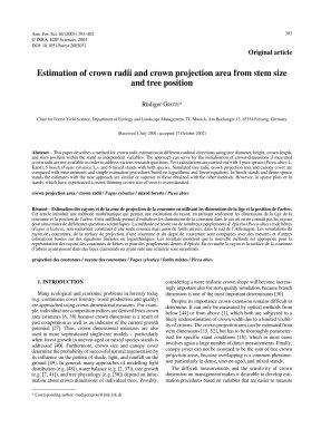 Báo cáo lâm nghiệp:"Estimation of crown radii and crown projection area ...