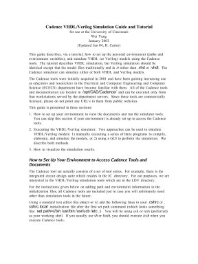 Logic Cadence VHDL and Verilog Simulation Guide and Tutorial doc